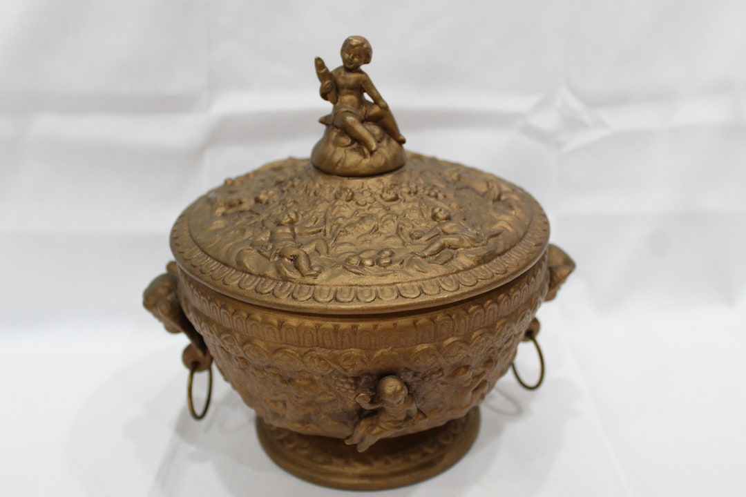 Vintage Ardalt Japan Ceramic With Matte Gold Finish Featuring Cherubs ...