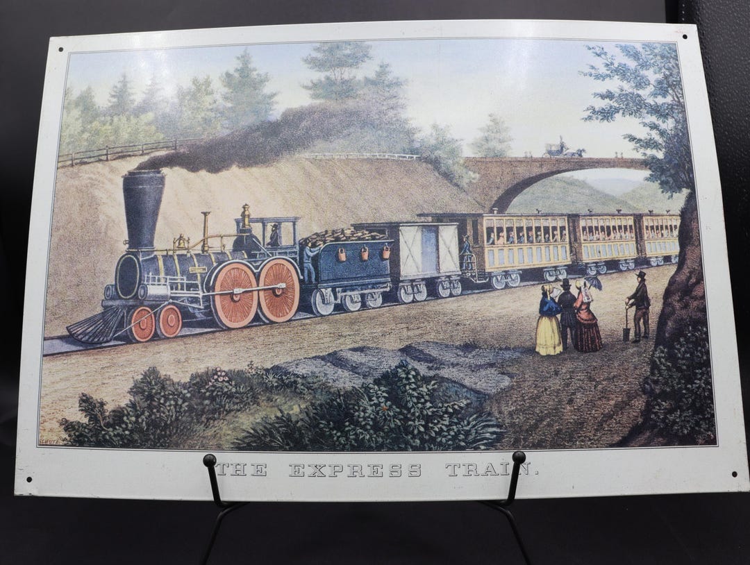 Vintage Tin Sign "the Express Train" From Desperate Sign Co, Wadsworth ...