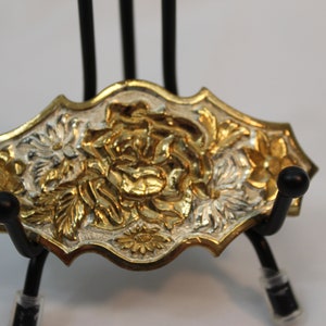 Vintage Crumrine Two Toned Heavy Silverplate on Jeweler's Bronze Floral ...