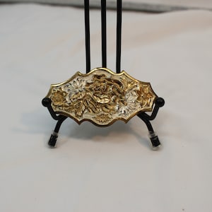 Vintage Crumrine Two Toned Heavy Silverplate on Jeweler's Bronze Floral ...