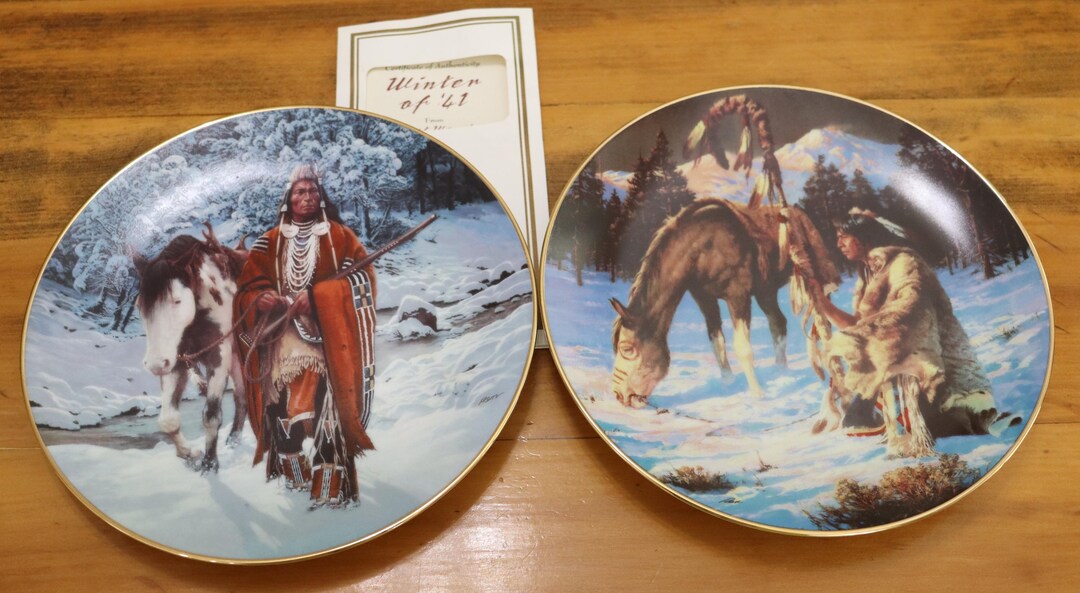 Hamilton Collection "the Last Warriors" Decorative Plates, Set of 2 - Etsy