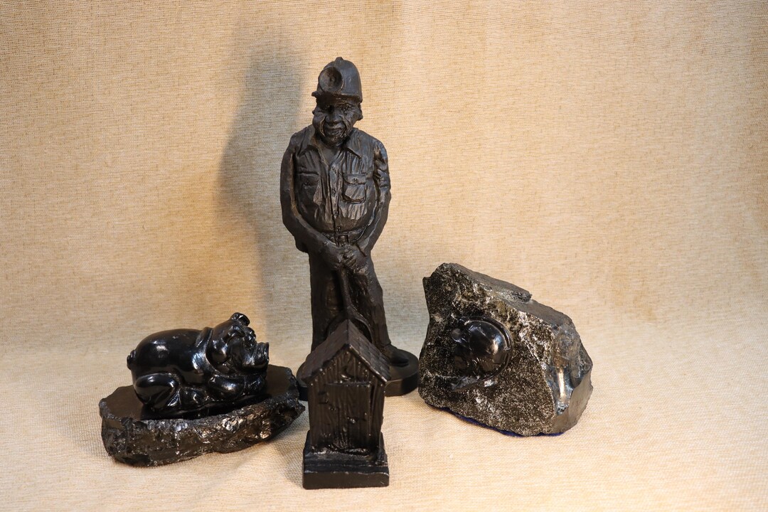 Choice of Hand Carved Coal Figurines or Paperweights Made in USA - Etsy