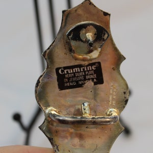 Vintage Crumrine Two Toned Heavy Silverplate on Jeweler's Bronze Floral ...