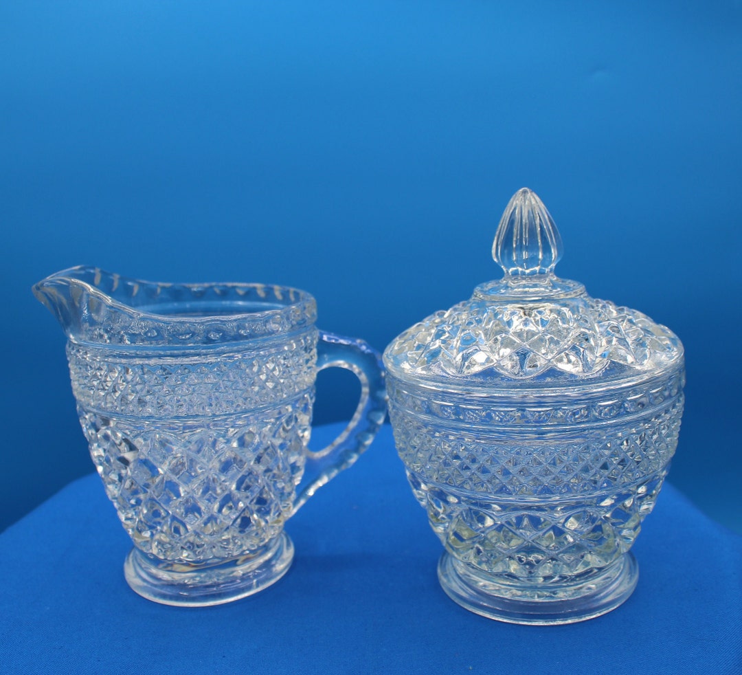 Choice of Anchor Hocking Wexford Clear Glass Creamer and Sugar Sets ...