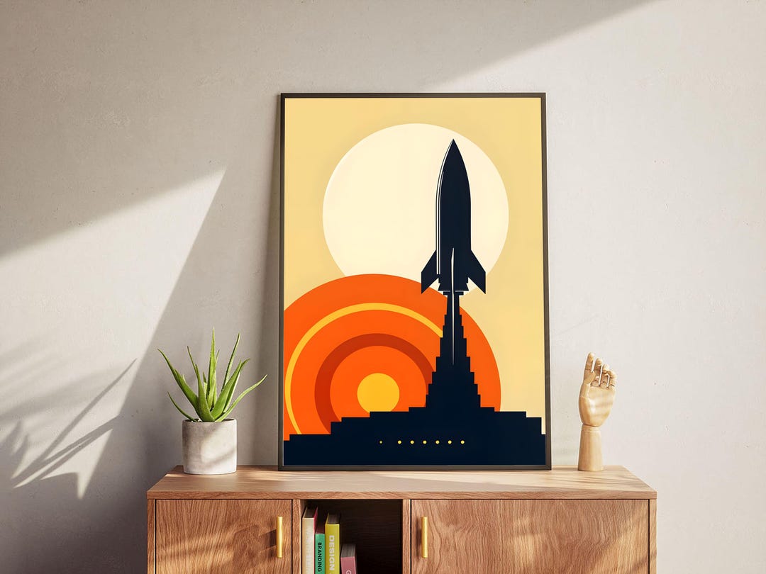 Pop Art Rocket Ship 4 High Quality Images Digital Download 400DPI, 9x12 ...