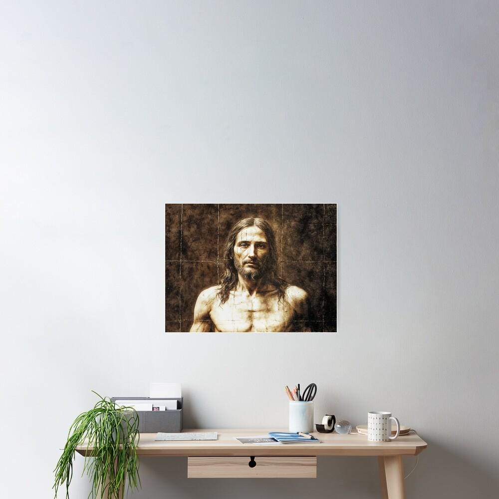 AI Jesus of Nazareth Shroud of Turin Image, Fine Art Print (digital ...