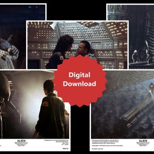Alien Movie Poster 24x18 Plus 5 Lobby Cards 8x10 Art Digital Download High Quality Image 300 Dpi ...