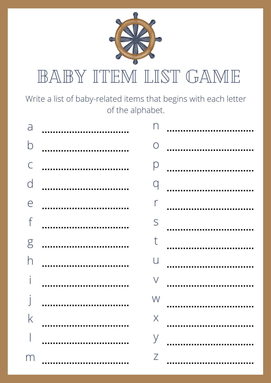 Nautical Baby Shower Game Bundle | Printable Baby Shower Games ...