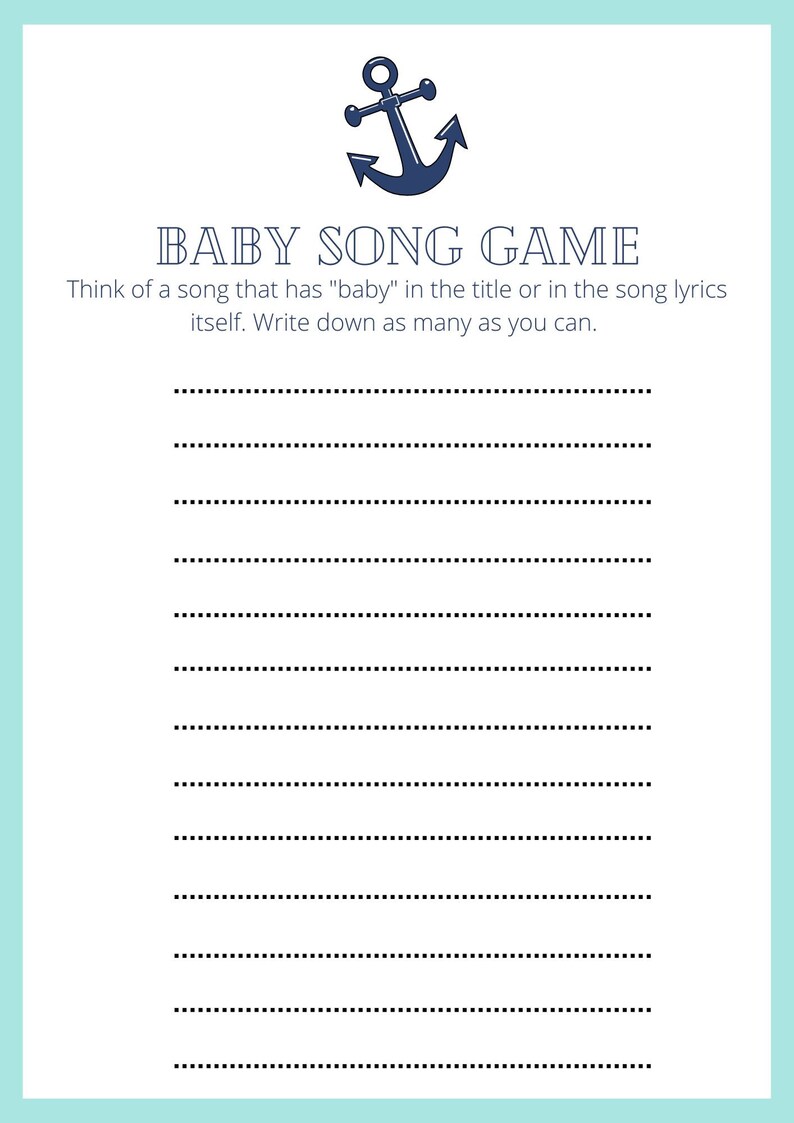 Nautical Baby Shower Game Bundle | Printable Baby Shower Games ...