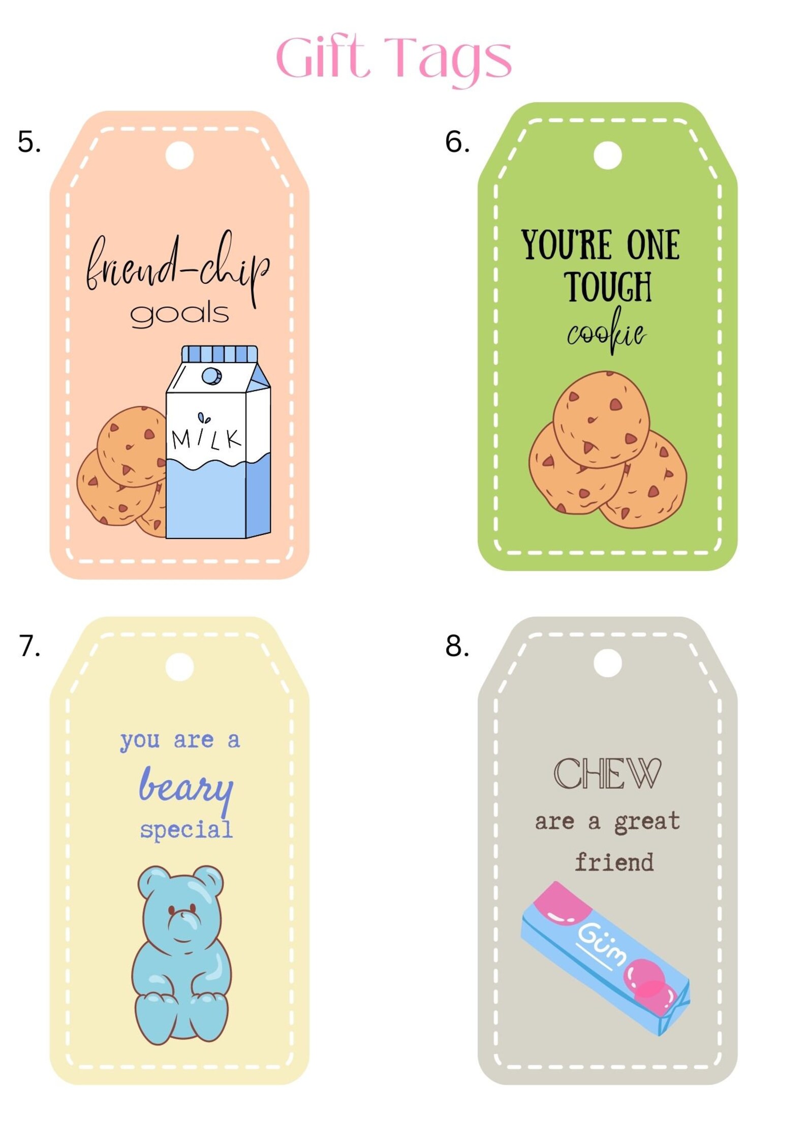 Printable Pun Gift Tags, Neighbor Gift Tags, Ministering Gift Tags ...