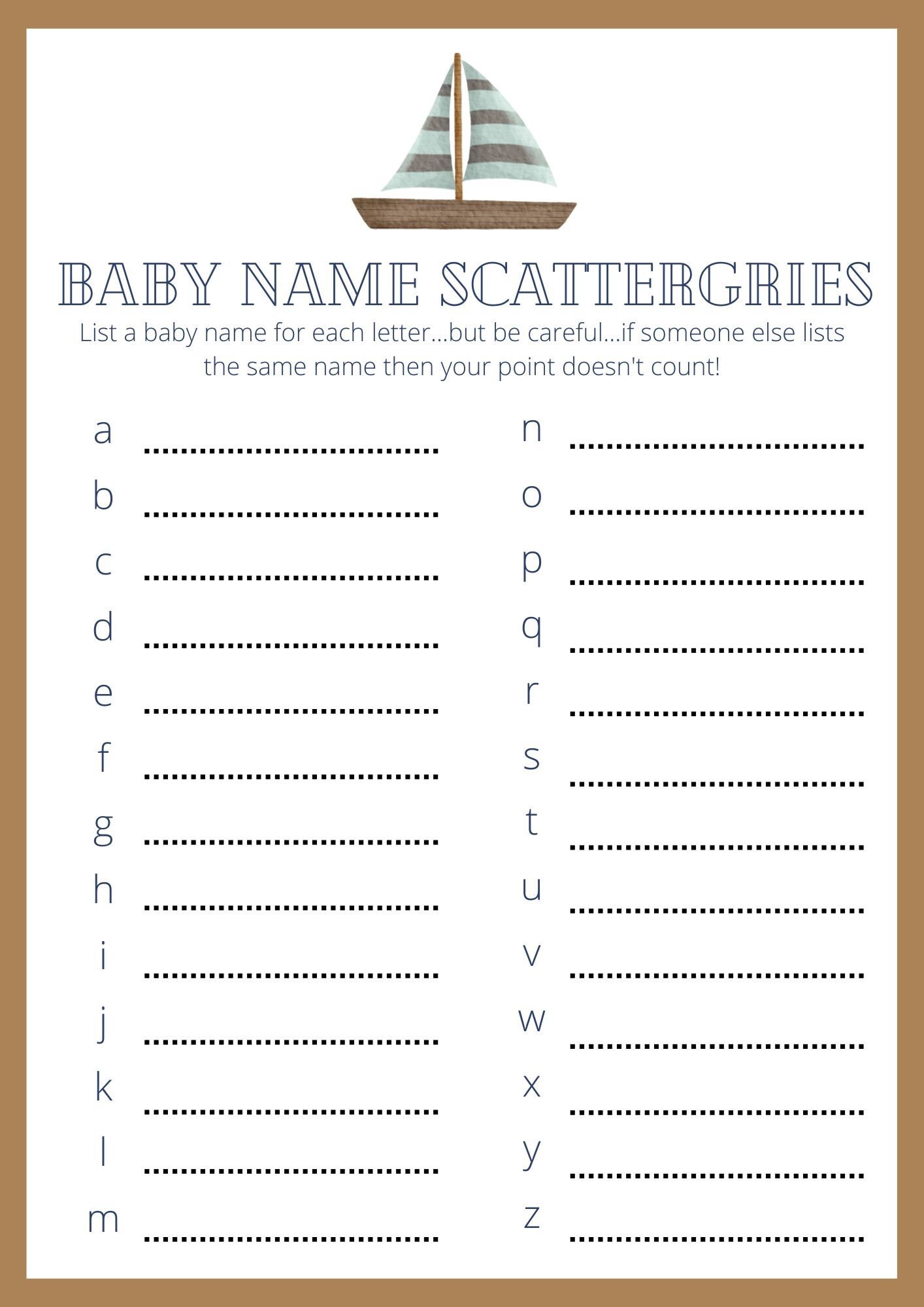 Nautical Baby Shower Game Bundle | Printable Baby Shower Games ...