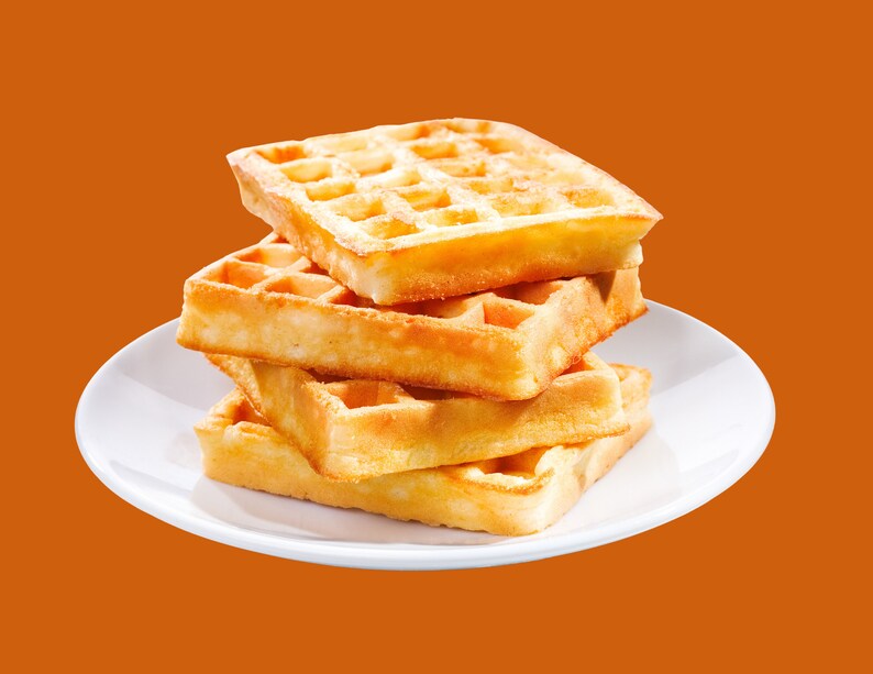 Stack of Waffles on a White Plate - Etsy