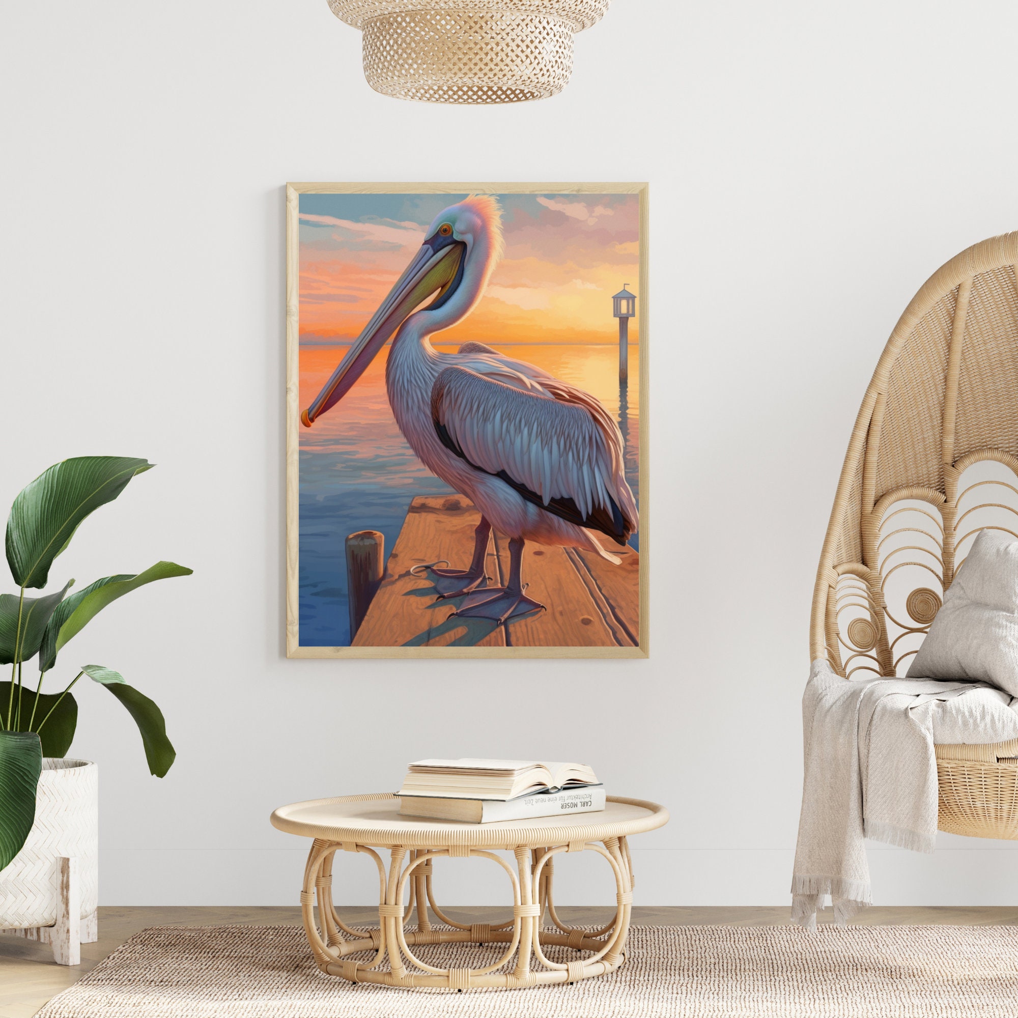 Pelican Painting | Printable Digital Art | Nautical Bird Art Print ...