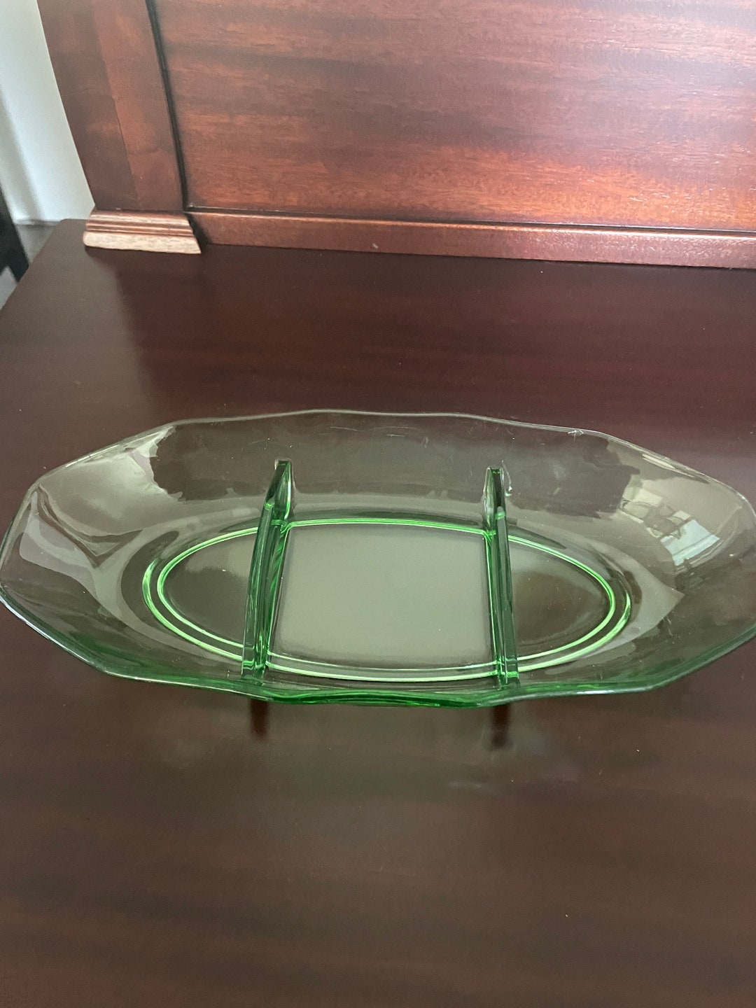 Vaseline/uranium Glass Retro Relish Tray and Juicer - Etsy