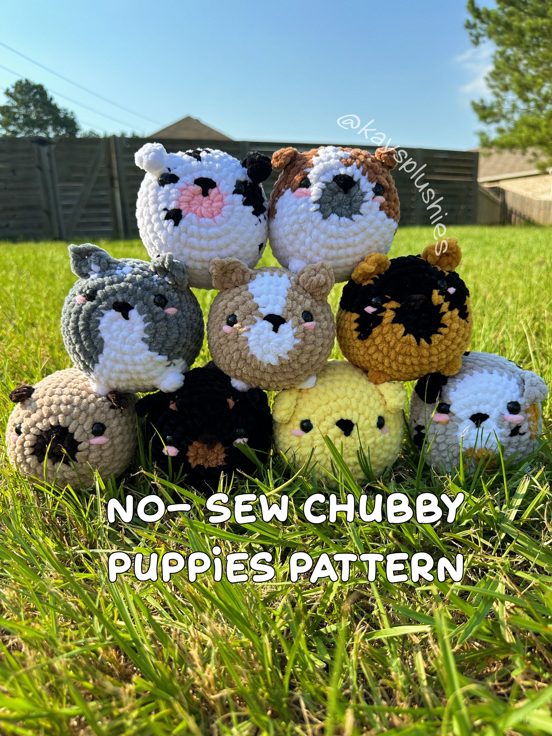 Crochet Dog Pattern- No Sew Chubby Puppies Crochet Pattern- PDF Digital ...
