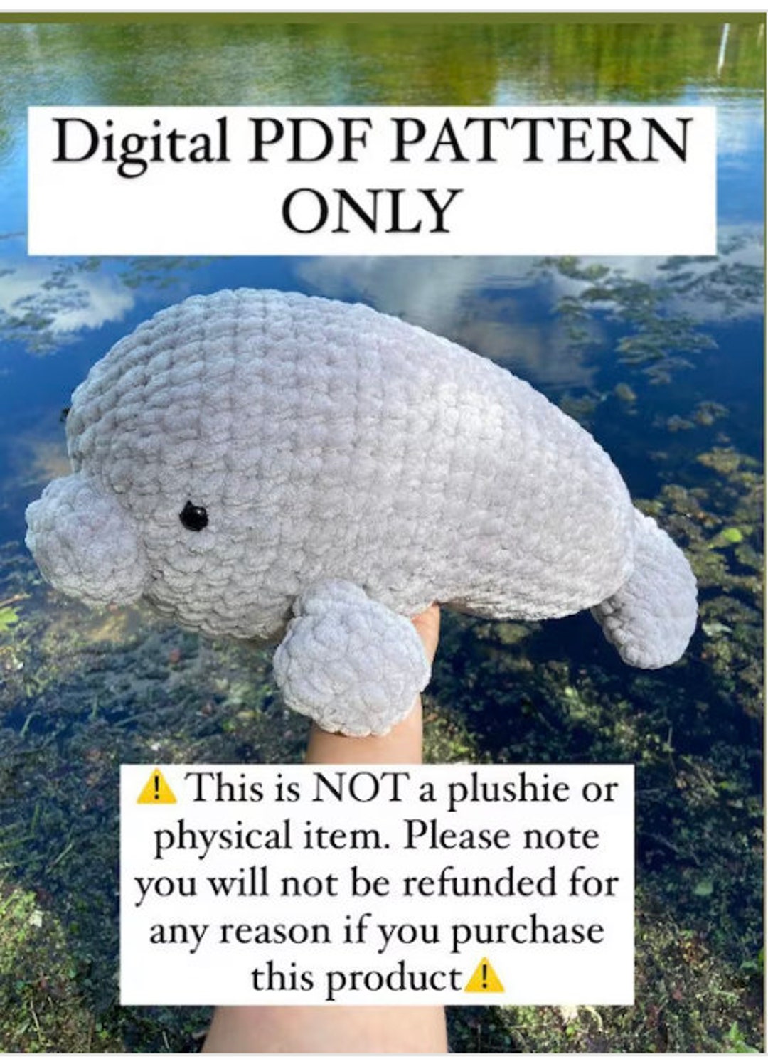 Crochet Manatee Pattern PDF Digital Download Only - Etsy