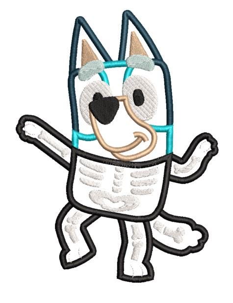 Bluey Applique Embroidery Design Halloween - Etsy