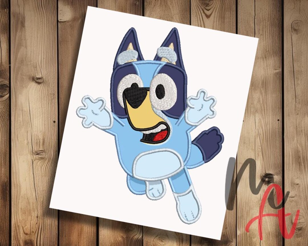 Bluey Jumping Applique Embroidery - Etsy