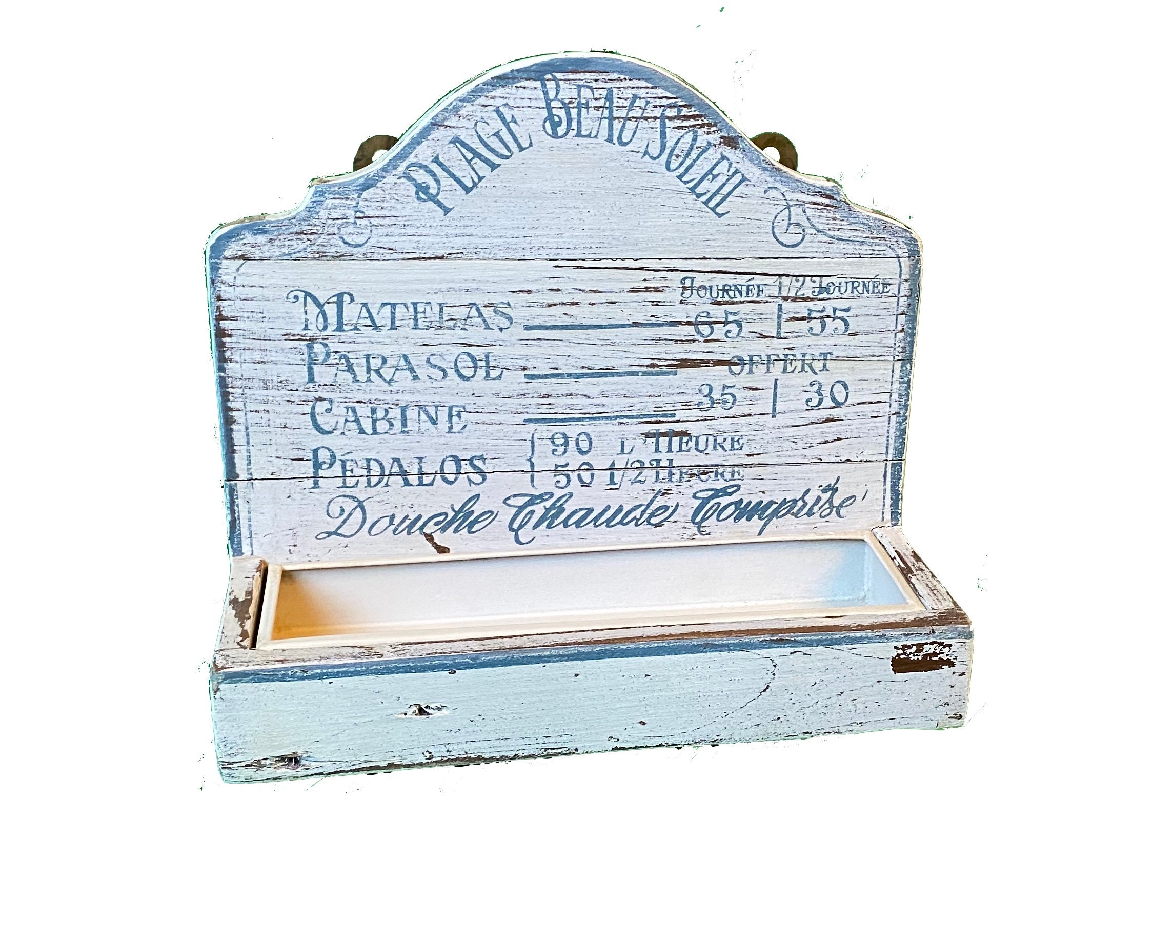 Beach Garden Box Shabby Chic French Vintage Distressed Whitewash ...