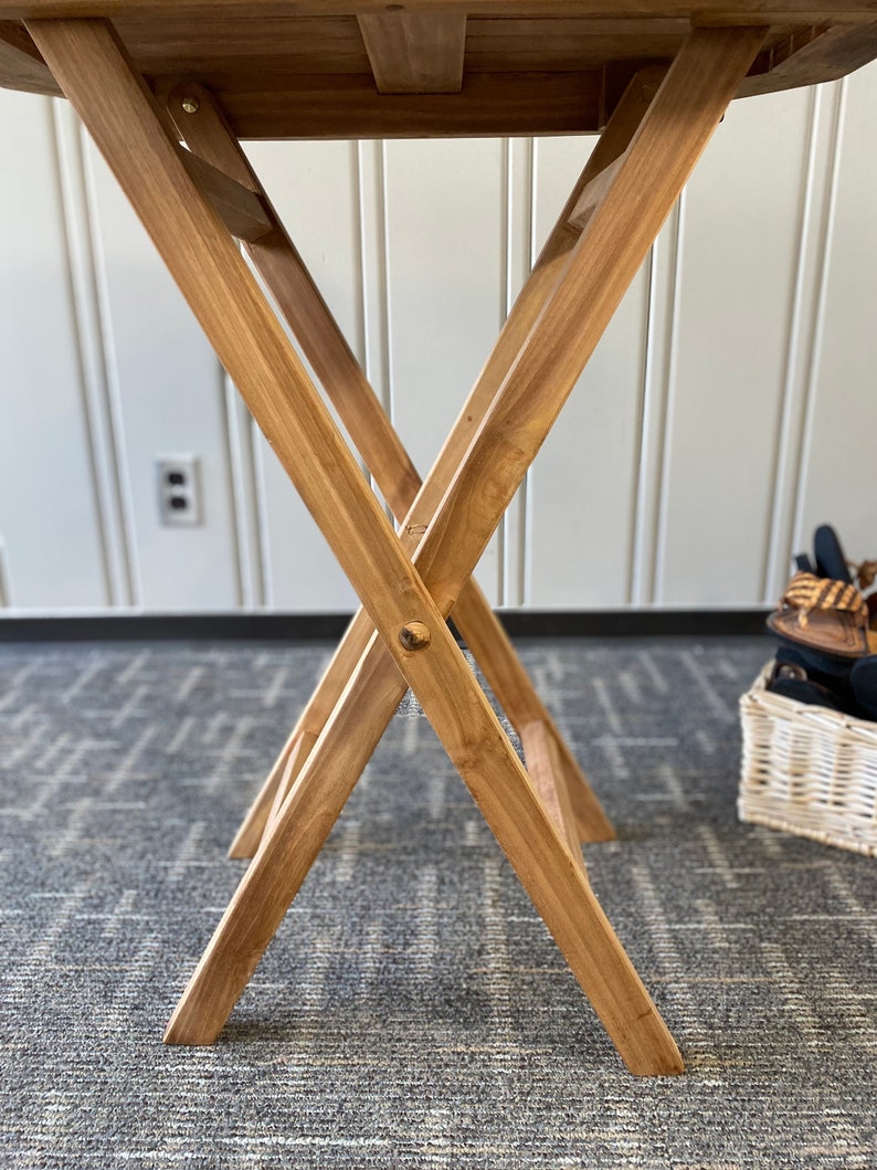 Teak Dining Table Octagonal Bistro Balcony Deck Folding Side Card Table ...