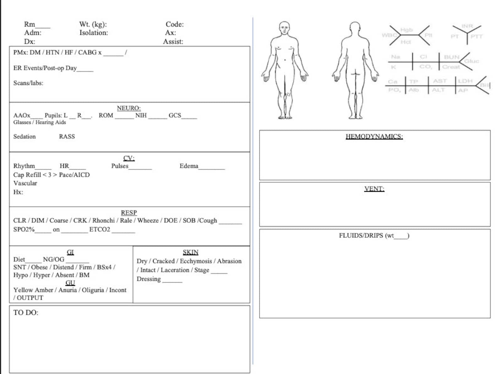 Nursing Report Sheets - Etsy