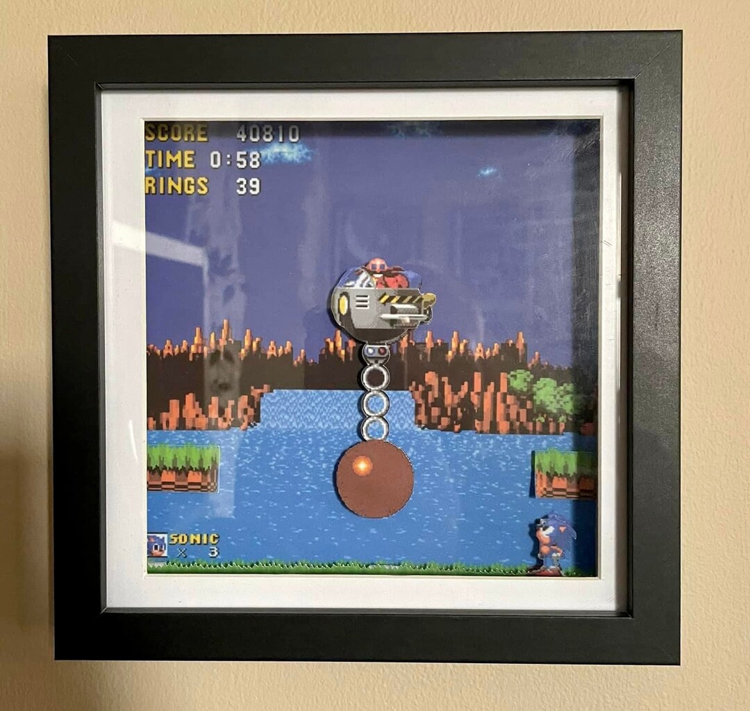 Sonic the Hedgehog Shadowbox Retro 3D Frame - Etsy UK
