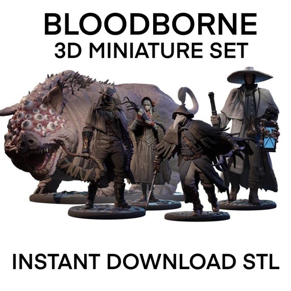 Bloodborne Miniature Set 3D Print Files D&D Tabletop Games - Etsy