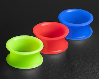 Red Silicone Double Flare Tunnel Silicone Ear Gauges for Stretched Ears ...