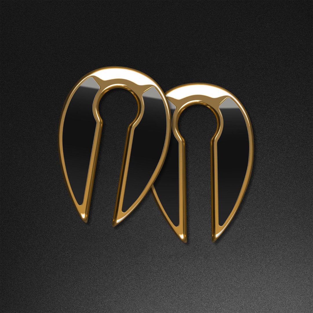 Stone Inlaid Keyhole & Gold PVD Ear Weight | Ear Weight Gauges for ...
