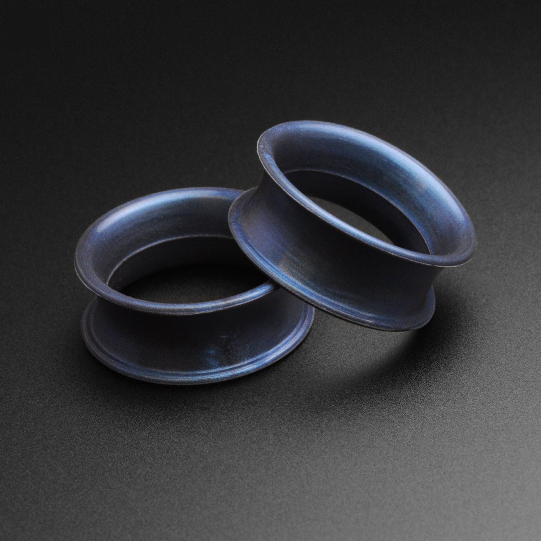Gunmetal Blue Pearl Silicone Double Flare Tunnel | Silicone Ear Gauges ...