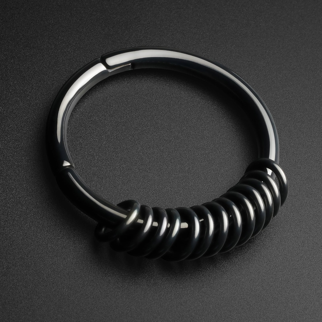 Black PVD Magnetic Multi Hoop Ear Weight | Ear Weight Gauges for ...