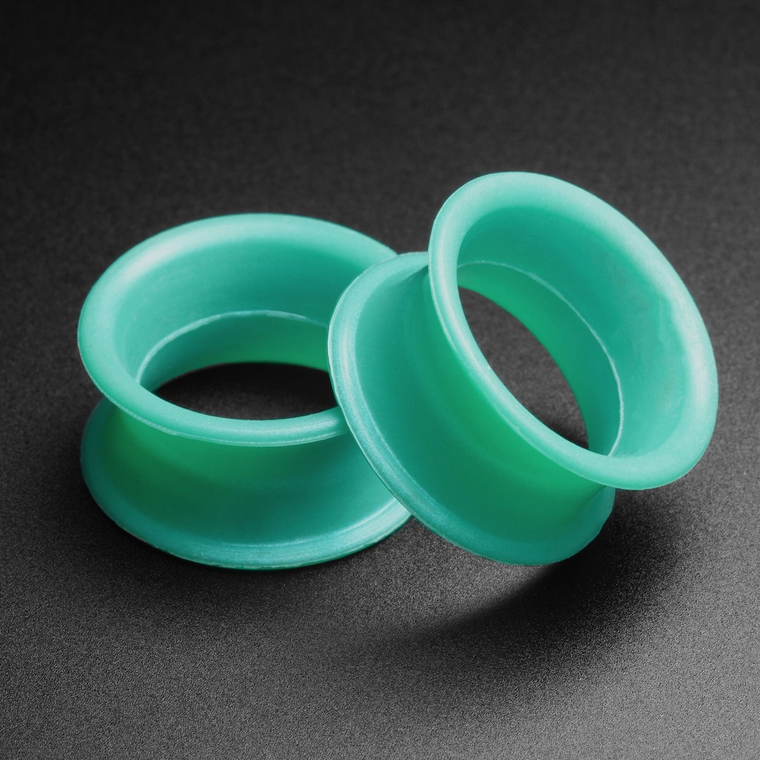 Turquoise Pearl Silicone Double Flare Tunnel | Silicone Ear Gauges for ...