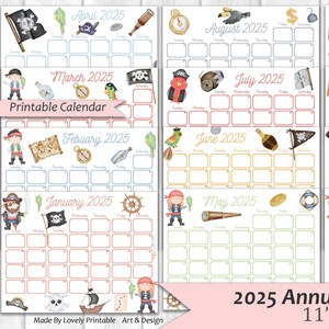 Printable Kids Calendars, Cute Calendars, Pirates Kid's Calendars ...