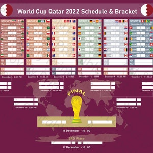 2022 World Cup Wallchart PRINTABLE FIFA World Cup Qatar 2022 - Etsy