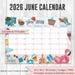 EDITABLE June Calendar, Summer at the Beach With Cute Sun and Fresh ...