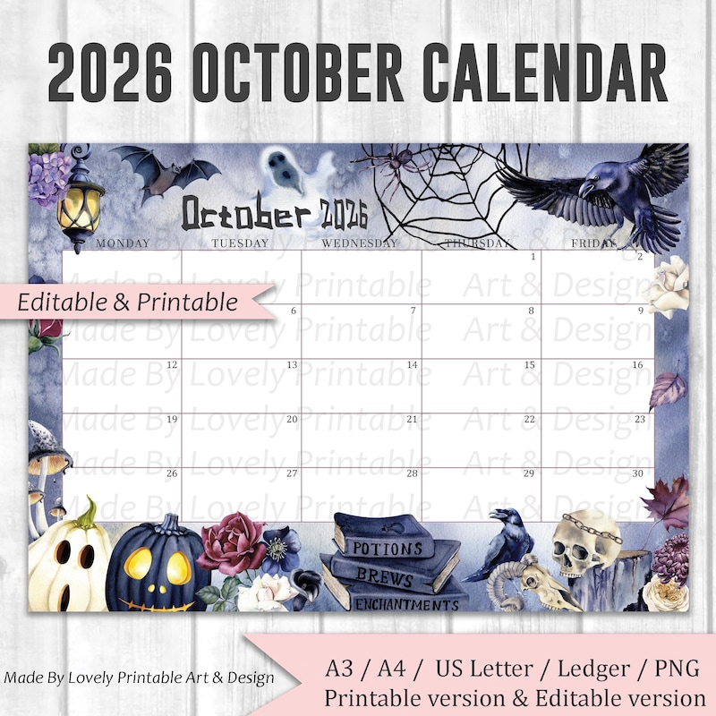 October 2025 Calendar - Etsy