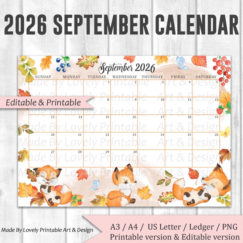 Fox Calendar 2025 - Etsy
