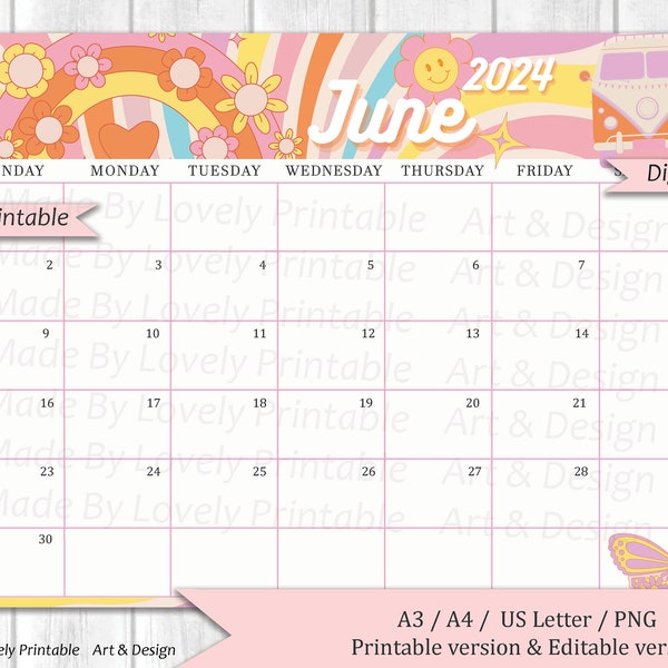 Retro Calendar - Etsy