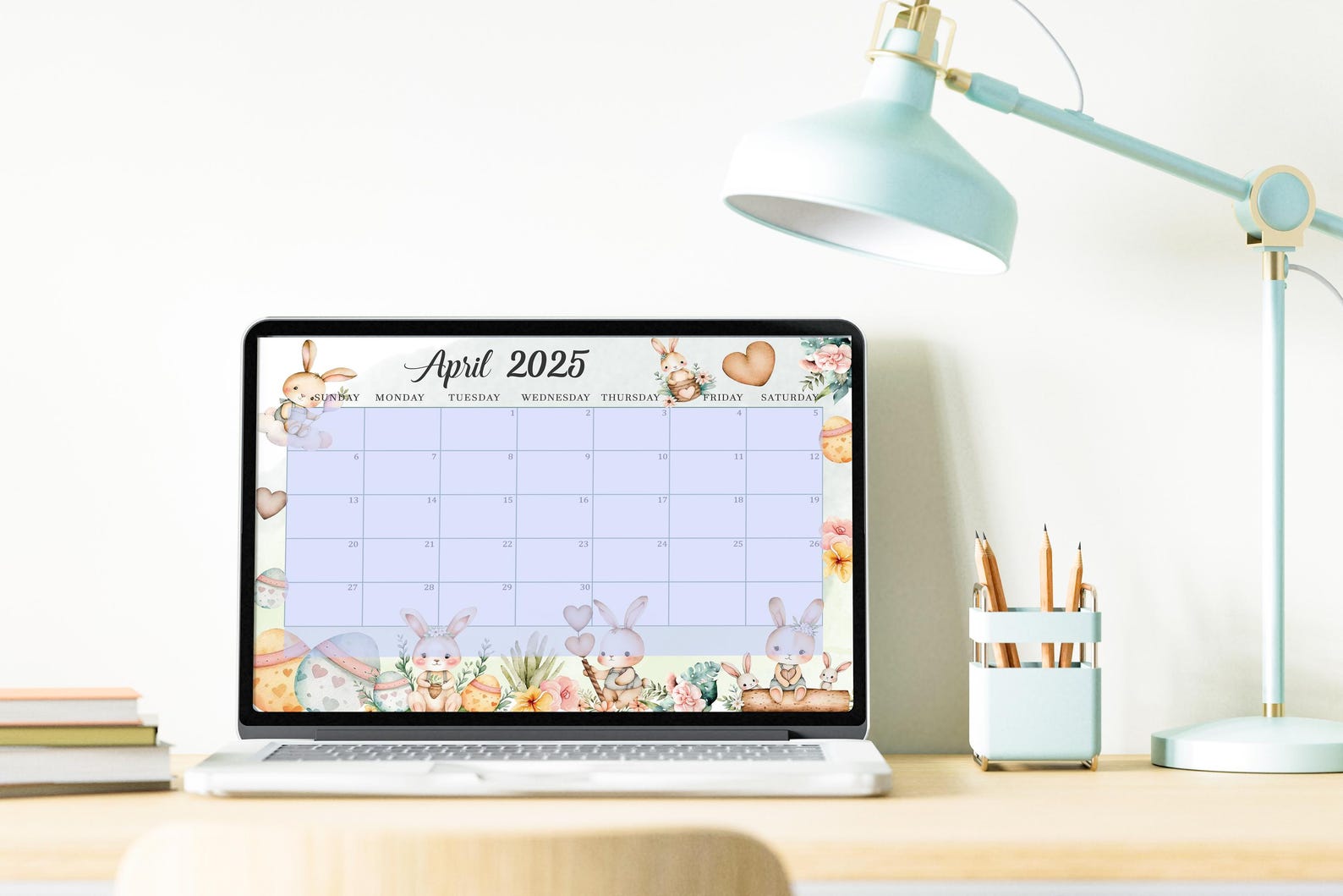 EDITABLE April 2025 Calendar, Monthly Planner, Happy Easter Day, Cute ...