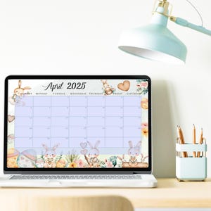 EDITABLE April 2025 Calendar, Monthly Planner, Happy Easter Day, Cute ...