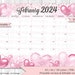 EDITABLE February 2024 Calendar, Happy Valentine With Lovely Heart ...