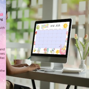 EDITABLE June Calendar, Happy Summer Vibe, Tropical Fruit & Ice Cream ...