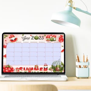 EDITABLE June 2025 Calendar, Delicious Watermelon Calendar, Summer ...