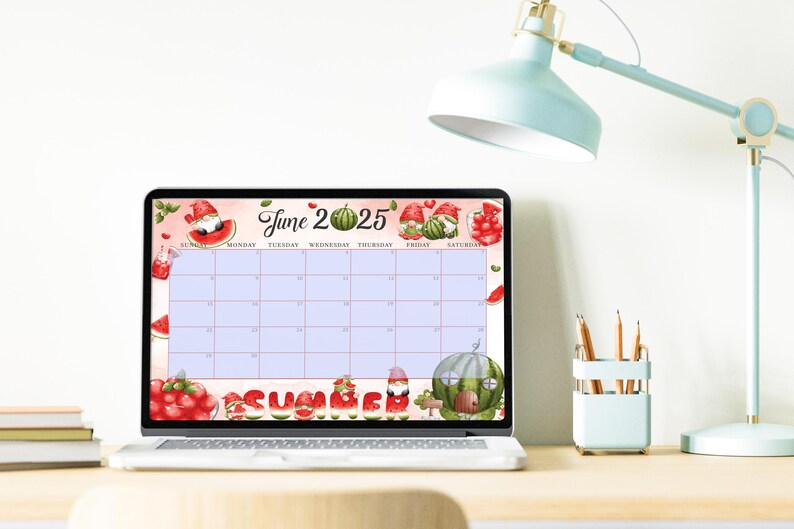 EDITABLE June 2025 Calendar, Delicious Watermelon Calendar, Summer ...