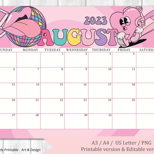 Retro Calendar - Etsy