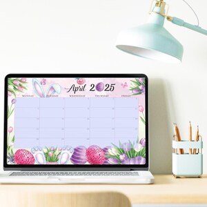 EDITABLE April 2025 Calendar, Monthly Planner, Happy Easter Day, Cute ...