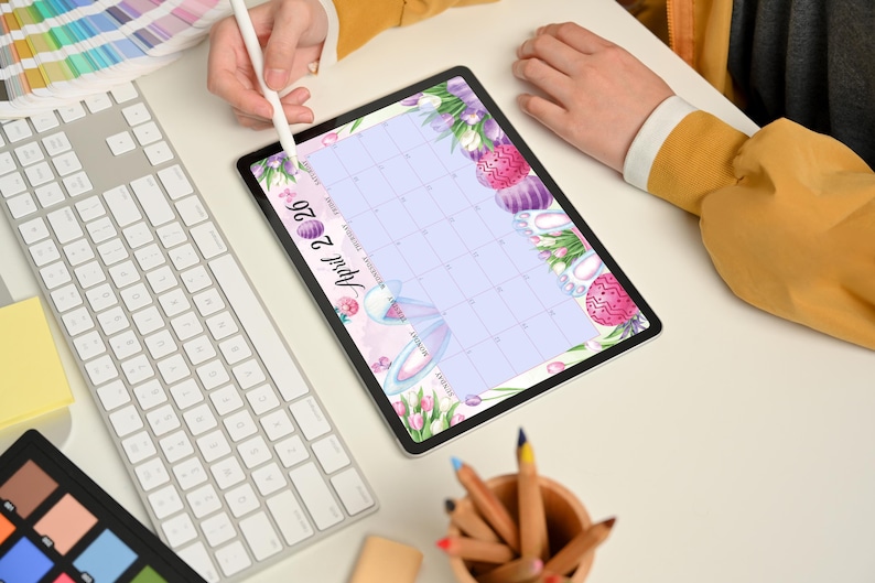 EDITABLE April 2026 Calendar, Monthly Planner, Happy Easter Day, Cute ...
