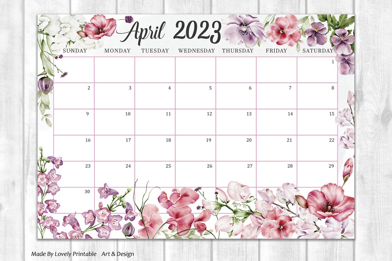 Editable April 2023 Calendar Printable Fillable Planner - Etsy