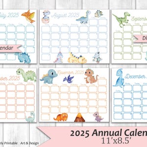 2025 Kids Calendars, Printable Calendar, Printable Kids Calendars, Cute ...