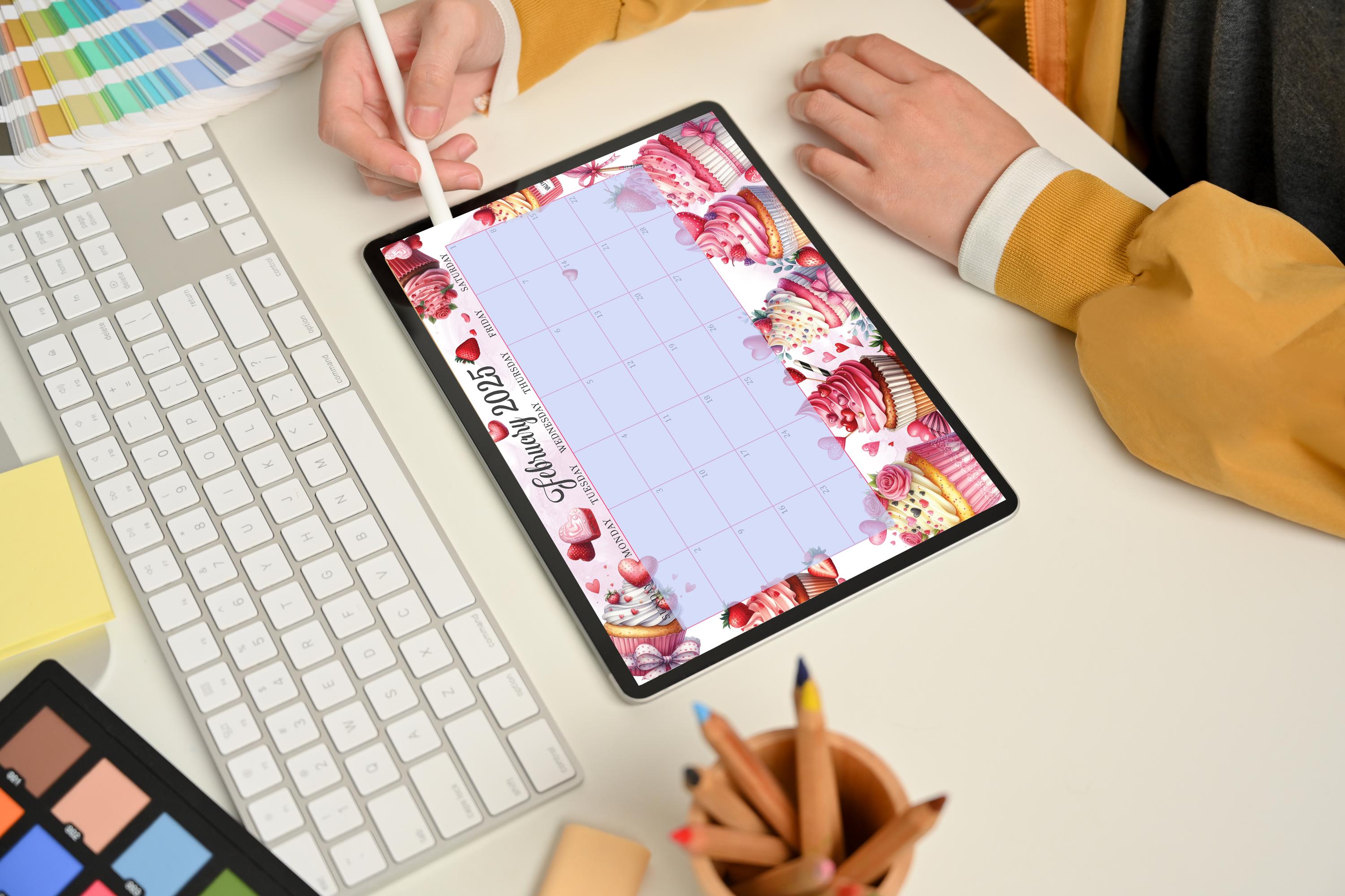 EDITABLE February 2025 Calendar, Happy Valentine With Sweet Treats ...